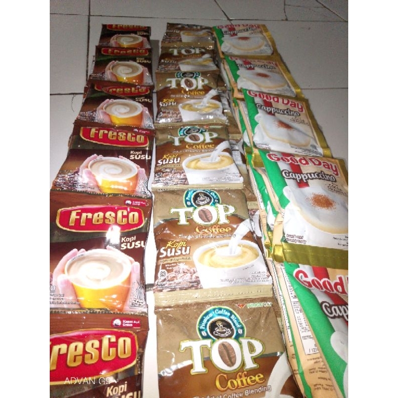 Jual kopi renteng Fresco/top Copi/goodday/kapal api/luwak white coffe ...