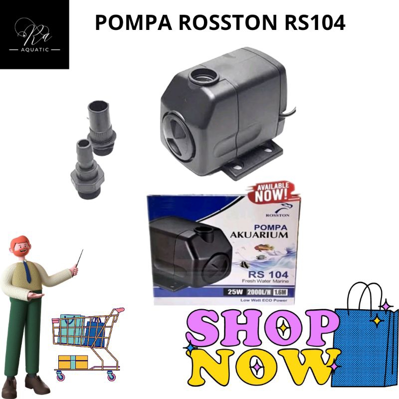 Jual Pompa Aquarium Celup Water Pump Rosston Rs 104 low Watt | Shopee ...