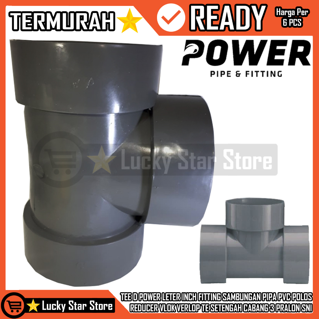Jual SAMBUNGAN PIPA TEE PVC POLOS TEE D POWER LETER INCH FITTING SAMBUNGAN PIPA PVC PER 6 PCS ...