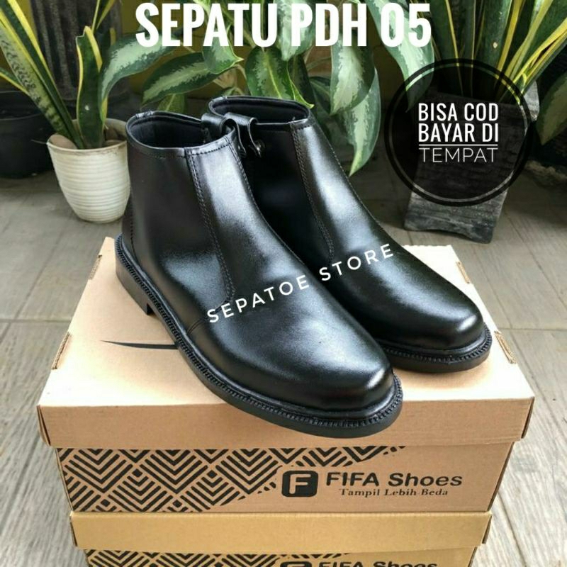 Jual SEPATU PDH HITAM DOFF SEPATU PDH TNI POLRI SATPAM SECURITY PRIA 05 ...