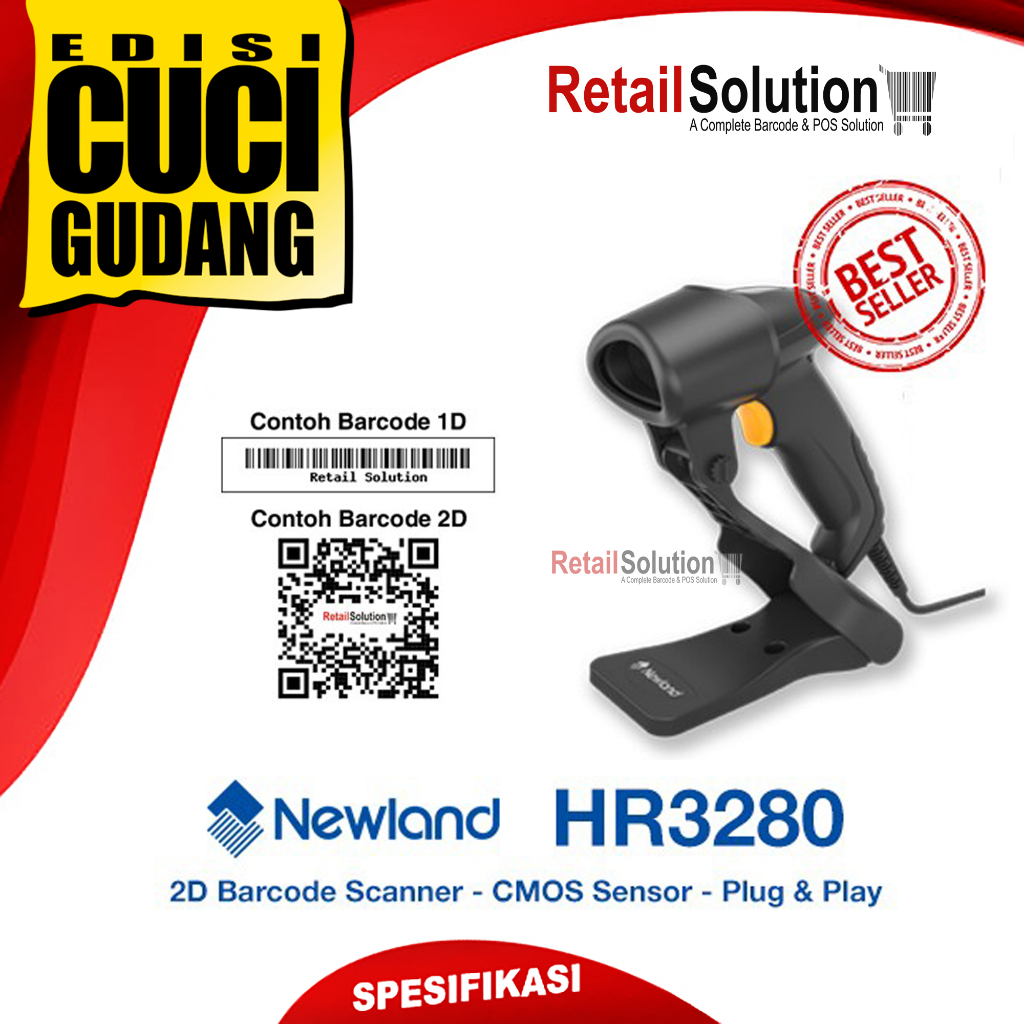 Jual Barcode Scanner Handheld USB 2D - Newland AIDC HR3280 / HR-3280 / HR32 | Shopee Indonesia