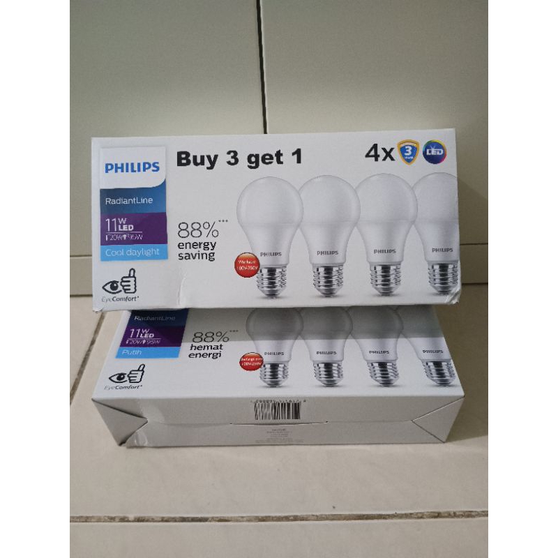 Jual Philips Radiant Line Multipack LEDBulb 9W dan 11W | Shopee Indonesia