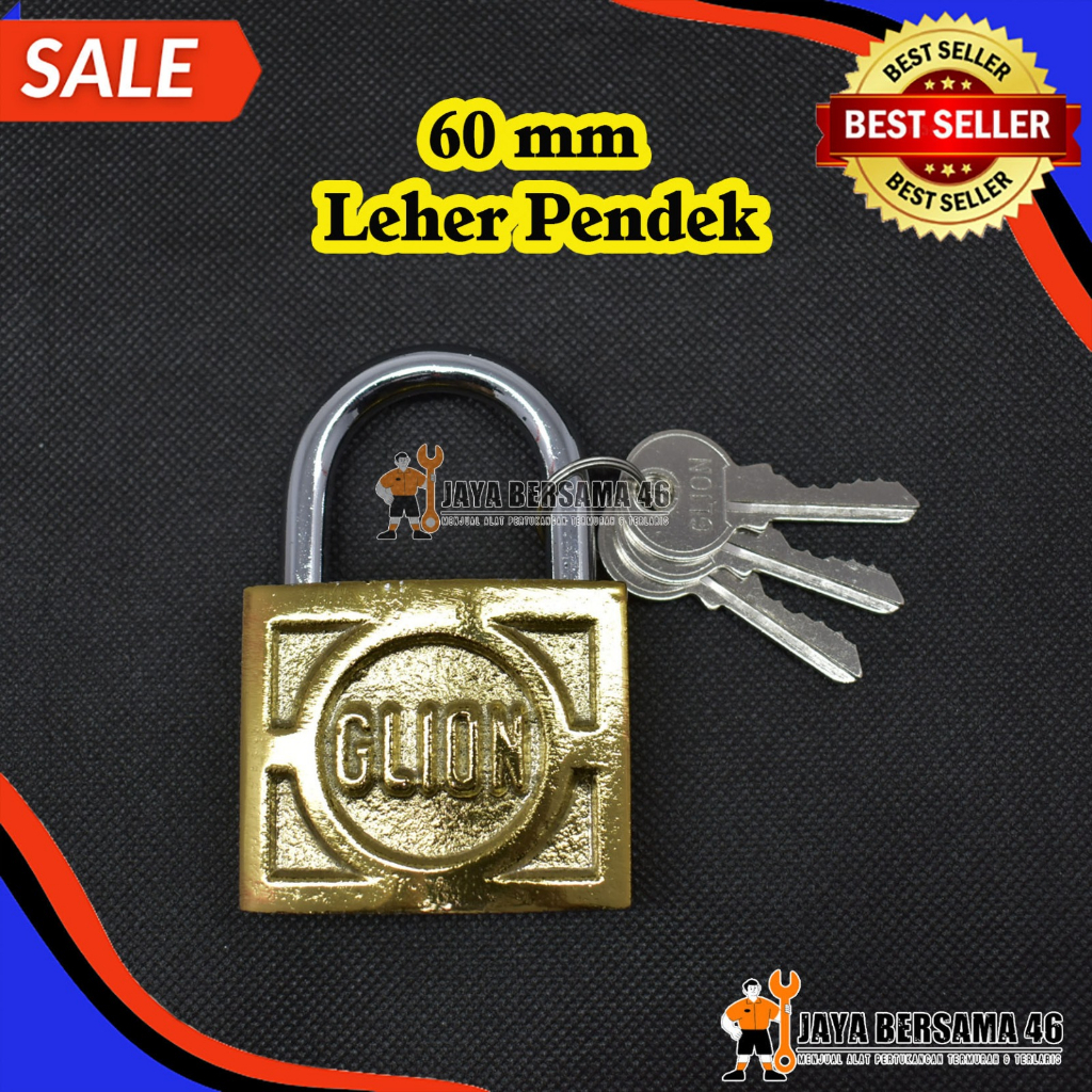 Jual GEMBOK UKIR KUNING GLION LEHER PANJANG PENDEK / GEMBOK KUNING ...