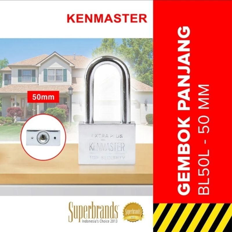 Jual KENMASTER Security Lock / Padlock Gembok Panjang BL50L - 50MM ...