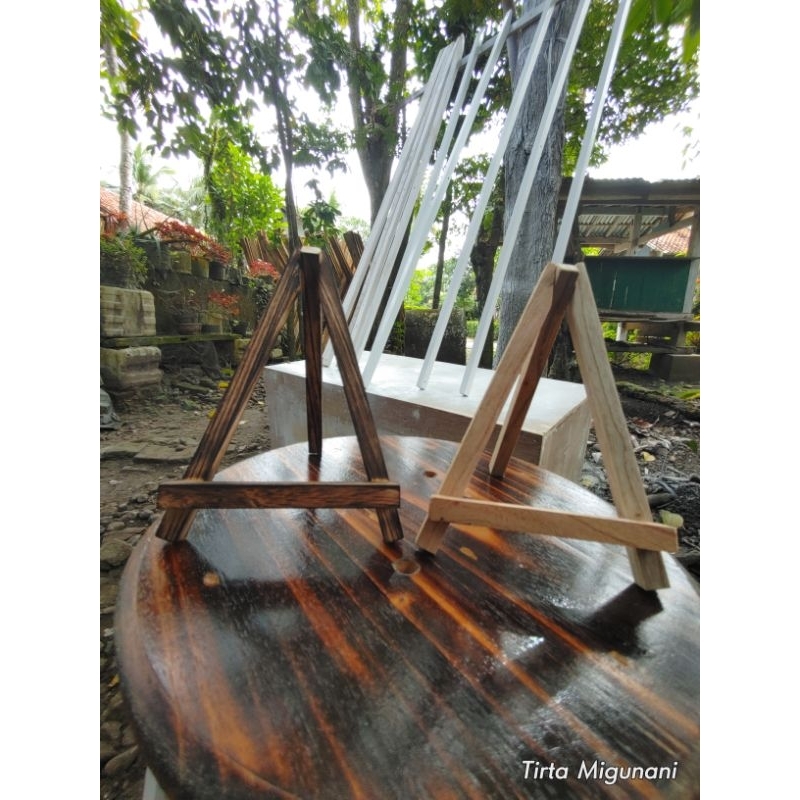Jual Mini easel tripod kayu kecil stand foto stand handphone stand menu ...