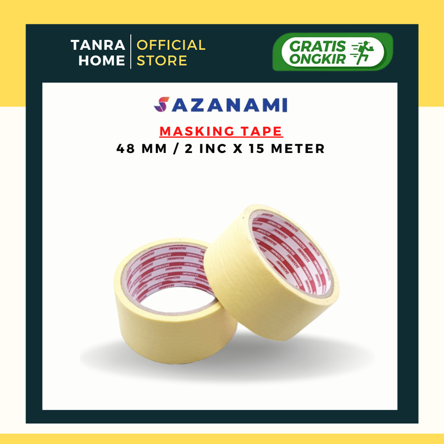 Jual Lakban Kertas / Masking Tape 2" Inch x 15m - Sazanami | Shopee ...