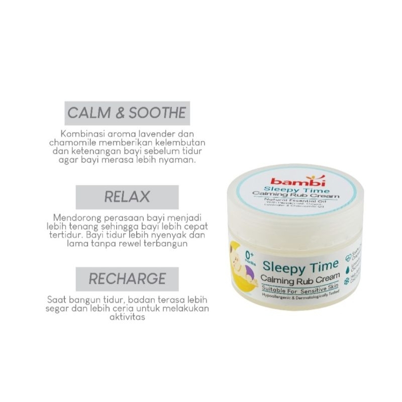 Jual Bambi Calming Rub Cream Sleepy Time 40gr | Shopee Indonesia