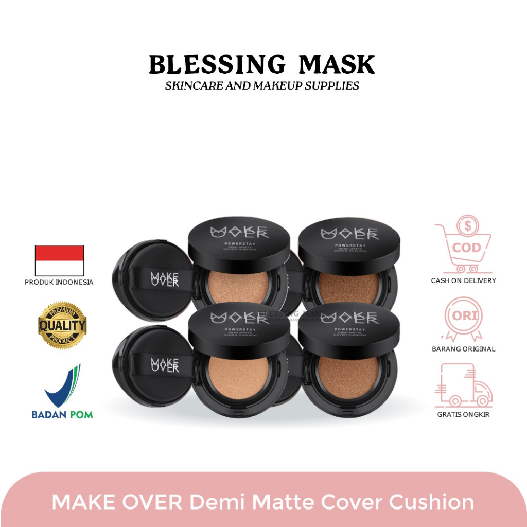 Jual MAKE OVER Powerstay Demi-Matte Cover Cushion 15g | Makeover ...