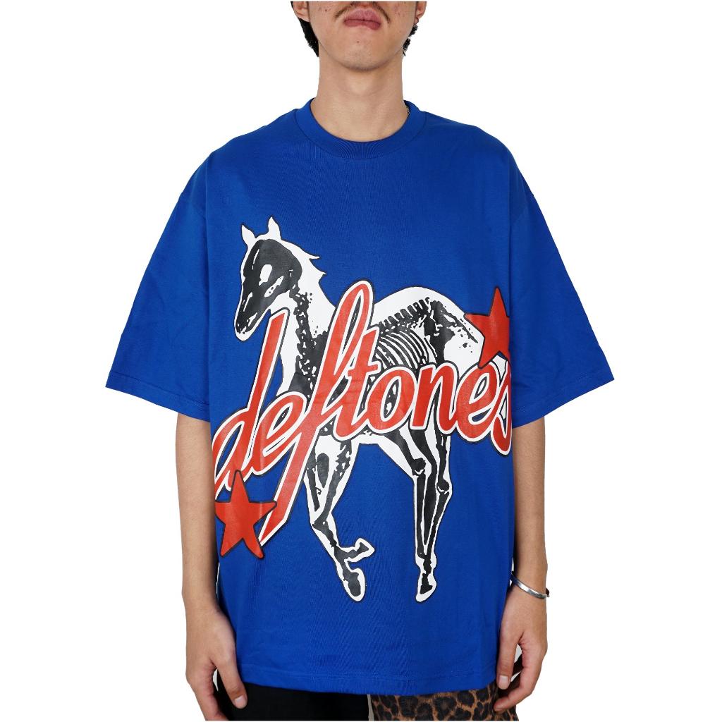 Jual DEFTONES HORSE OVERSIZE TSHIRT BLUE // BAJU DEFTONES BIRU | Shopee ...