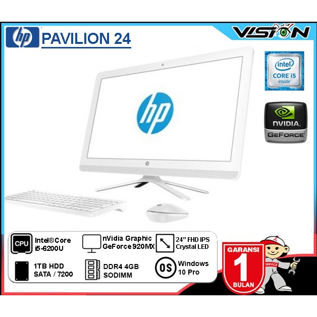 Jual PC AIO HP Pavilion 24 Core i5-6200 | GeForce 920 | 8GB/1TB | 24 ...