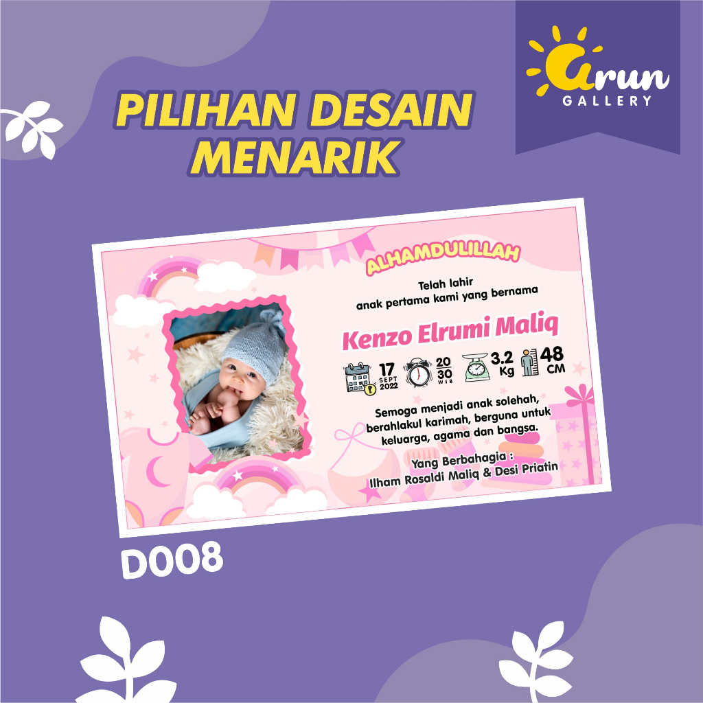 Jual BANNER BAYI / NEW BORN / SPANDUK NAMA ANAK / BABY NEW BORN ...
