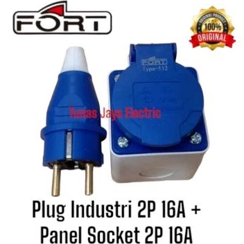 Jual Plug + Socket Surface Industri 16A 2Pole 250V FORT | Shopee Indonesia