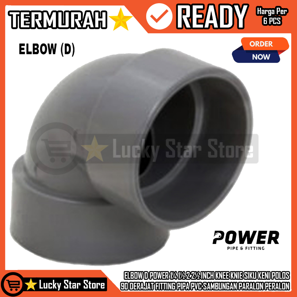 Jual ELBOW D POWER AW 1¼ 1½ 2 2½ IN INCI INCHI INCH PER 6 PCS KNEE KNIE ...
