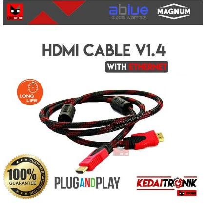 Jual NEW Kabel HDMI 5M MAGNUM GOLD FULL HD+ETHERNET 5 Meter 5 Rajut HQ ...