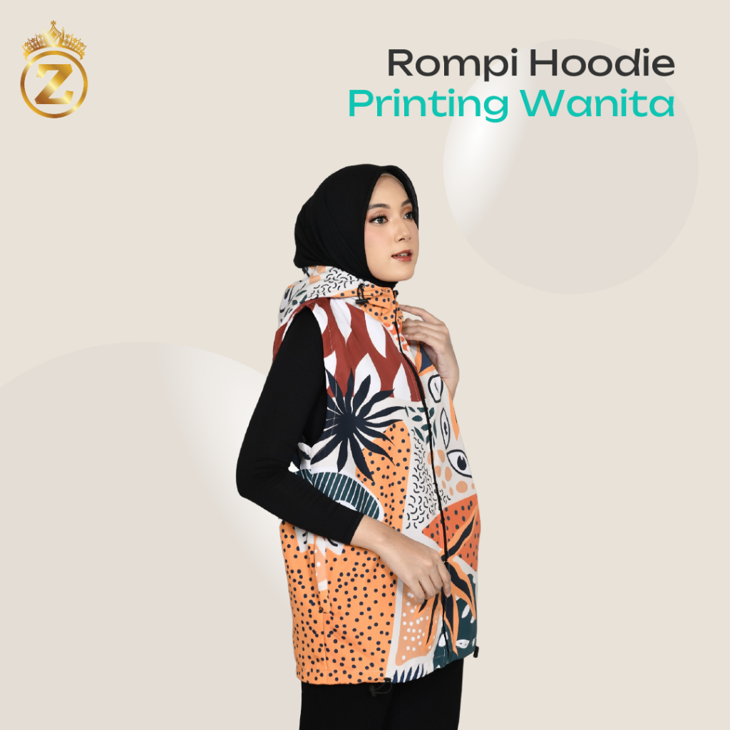 Jual Queenzie Vest Rompi Buccho Printing Wanita Unisex Tebal Premium ...