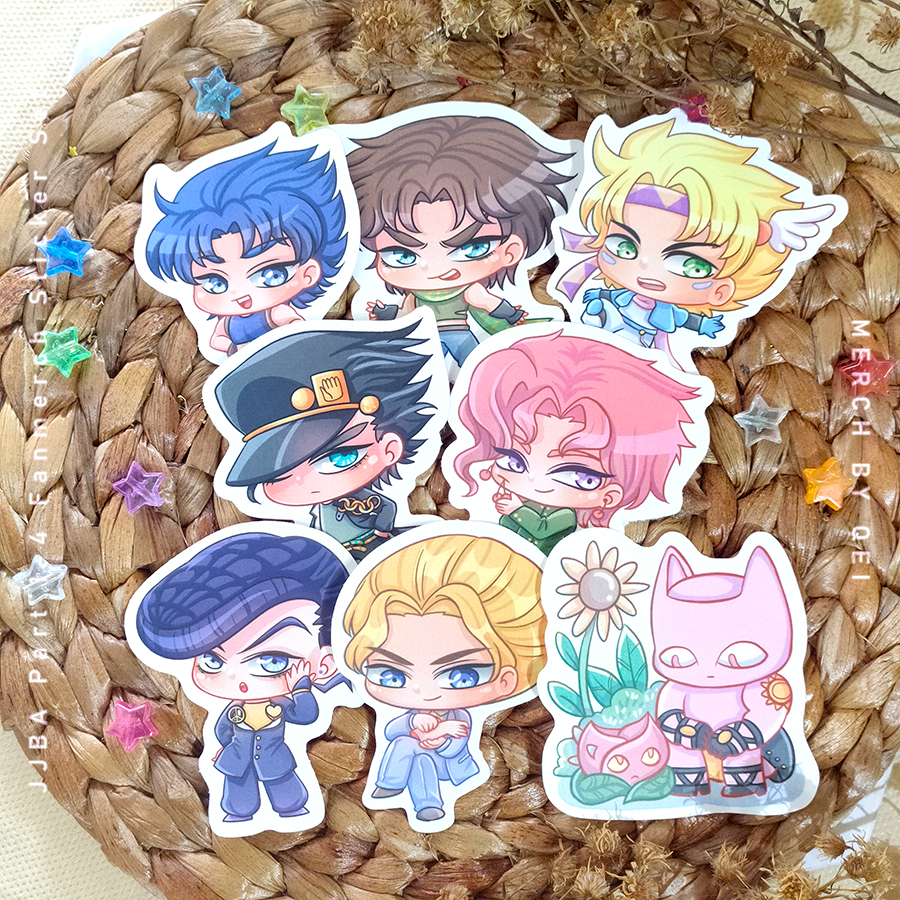 Jual Jojo's Bizarre Adventure JJBA Part 1-4 Stiker Fan Merchandise ...