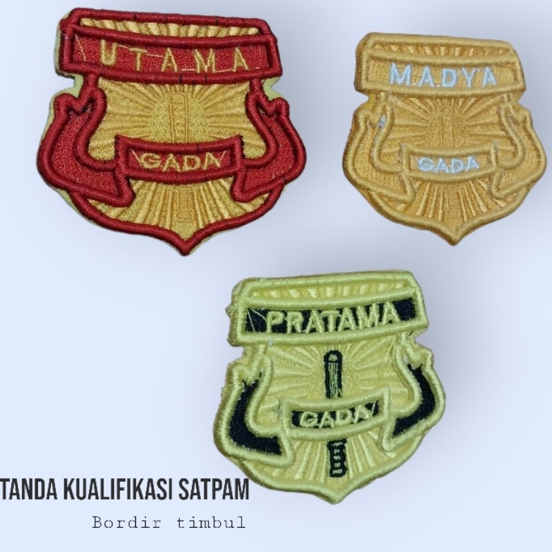 Jual tanda kualifikasi logo bordir timbul gada pratama gada madya gada ...