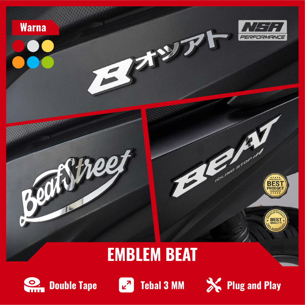 Jual Emblem Beat Timbul 2PCS Logo beat timbul Beat Mirror Anti Karat By ...