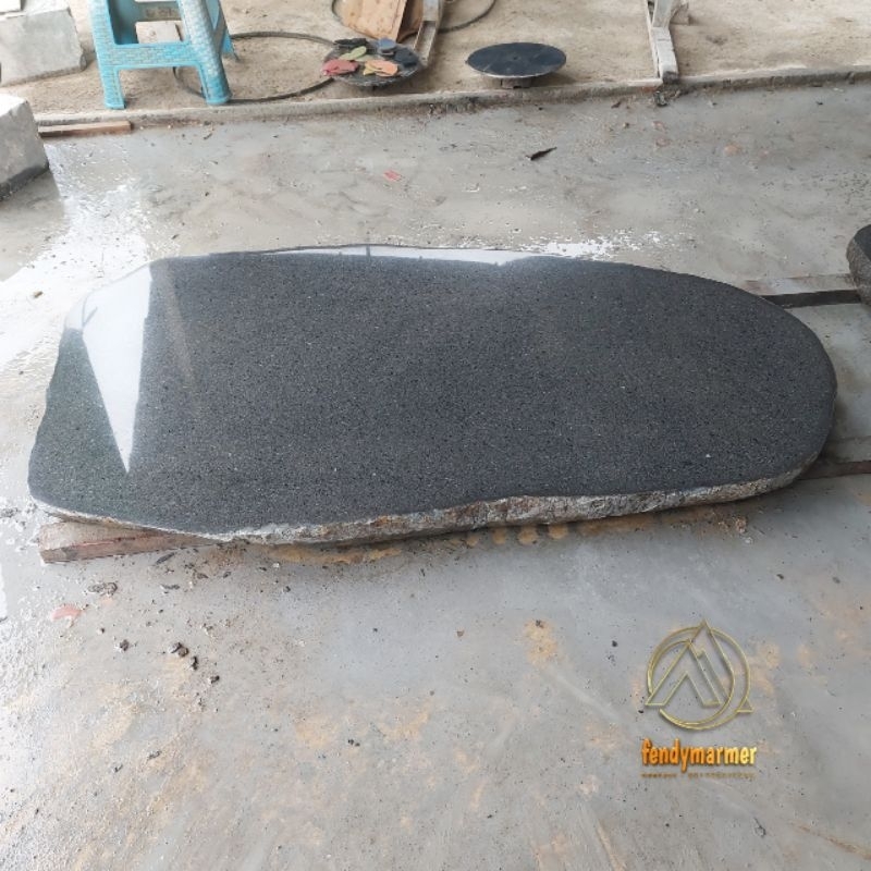Jual Daun meja batu andesit bulat lonjong natural 145x80 | Shopee Indonesia