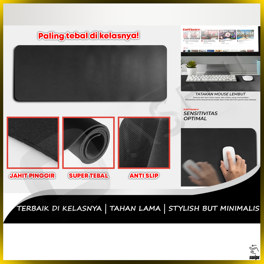 Jual Mousepad Polos Jumbo XL XXL Mouse Pad Keyboard Kantor Komputer ...