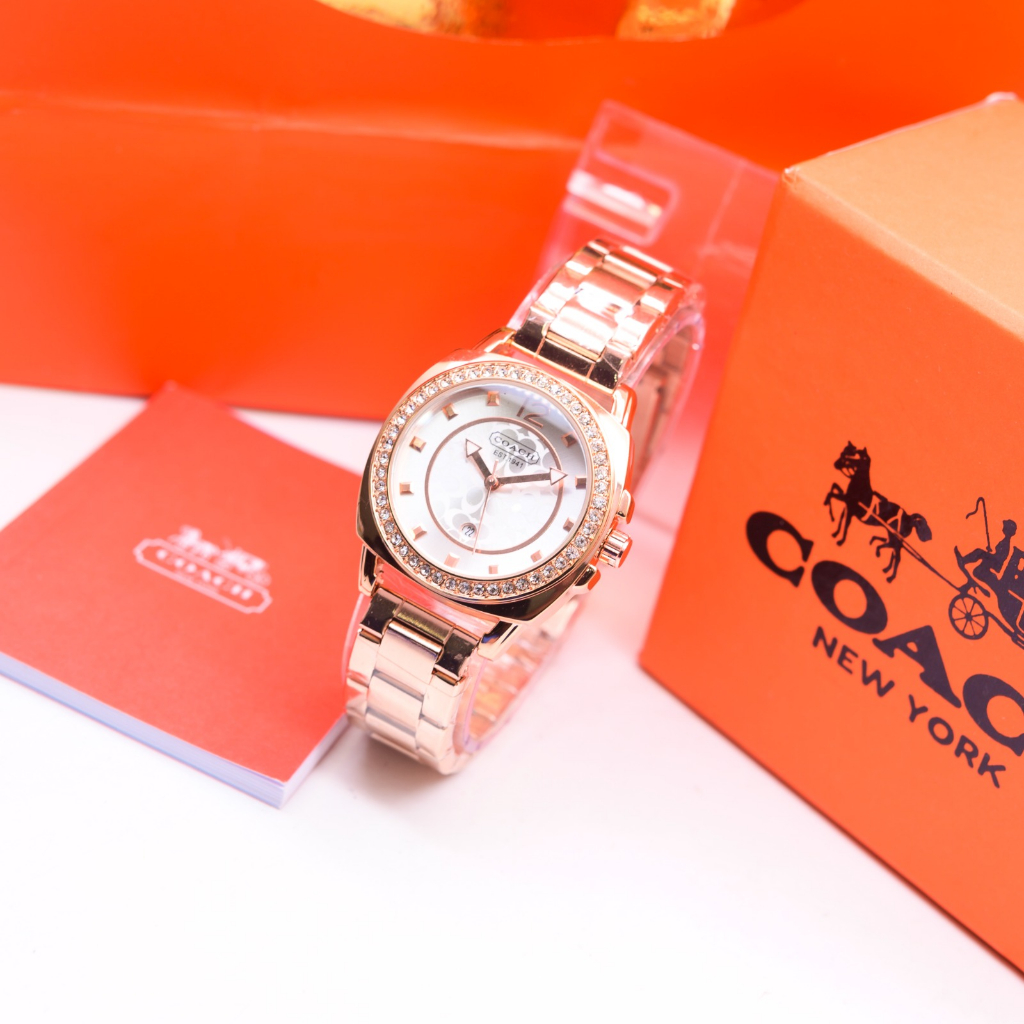 Jual Jam Tangan Wanita COACH 7484 tanggal diamond Rantai Paket Watch ...