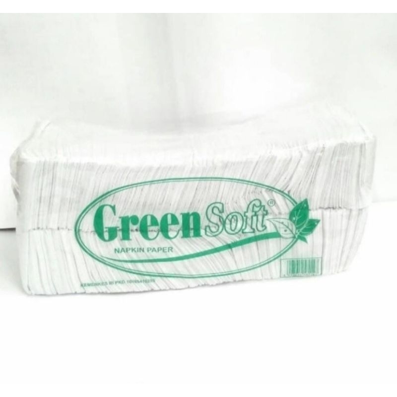 Jual Green Soft Napkin Paper / Tissue Makan Serbaguna / Tisu Potong Besar Kiloan HEMAT isi 400 ...
