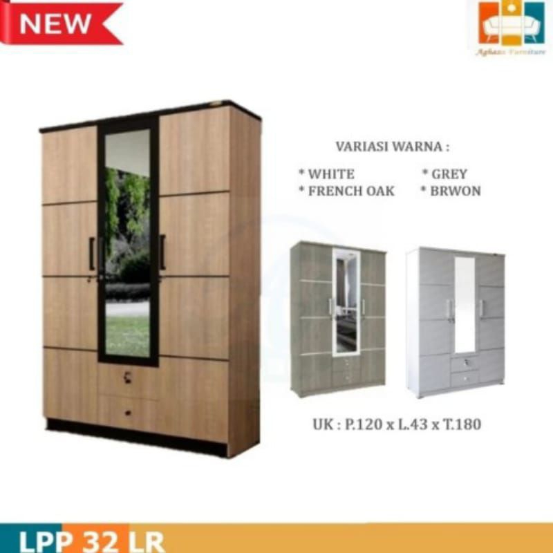 Jual LEMARI PAKAIAN 3 PINTU DENGAN 2 LACI LEMARI BAJU MINIMALIS LEMARI PAKAIAN MODERN LPP 32 LR ...