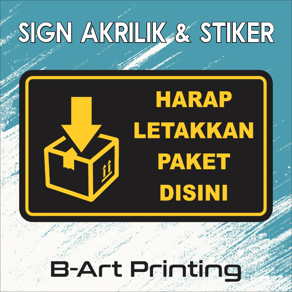 Jual SIGN AKRILIK - HARAP LETAKKAN PAKET DI SINI - BAWAH - EMAS/HITAM ...
