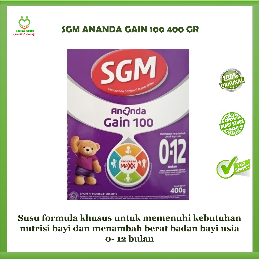 Jual SGM ANANDA GAIN 100 400 GR Untuk Bayi Usia 0-12 Bulan Susu Khusus ...