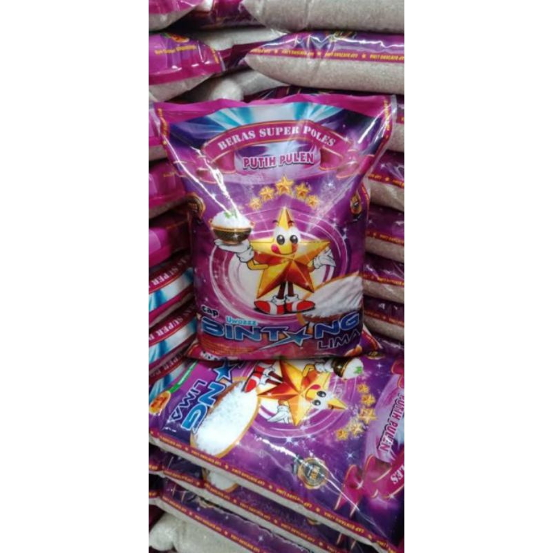 Jual Beras bintang lima 5kg beras bintang5 | Shopee Indonesia