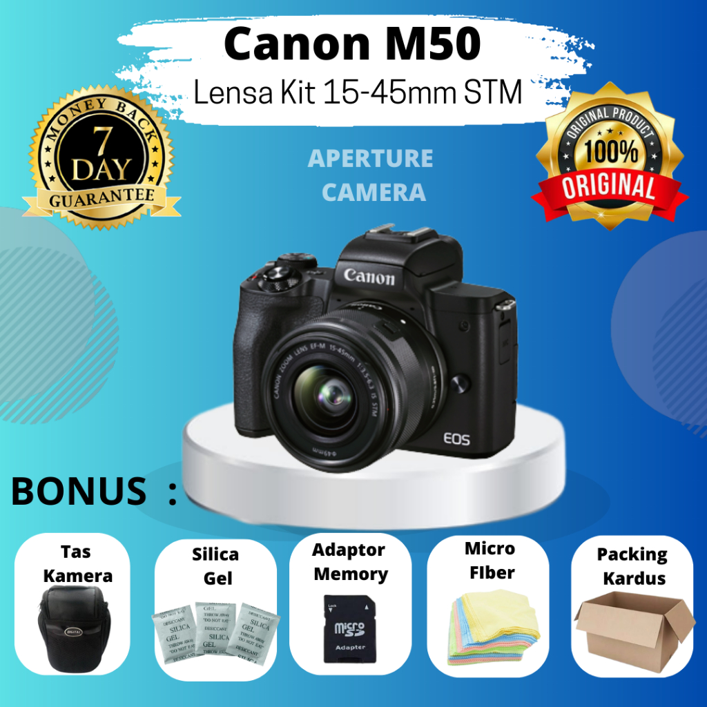 Jual CANON M50 PLUS LENSA KIT 15-45MM STM MULUS LIKE NEW FULLSET BOX ...
