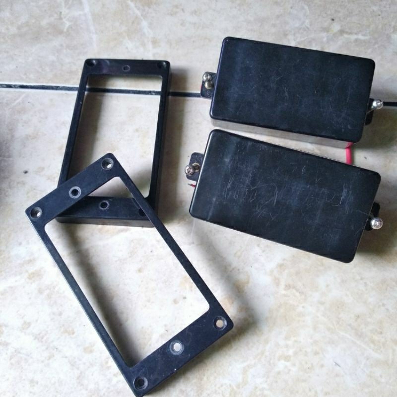 Jual 2 pcs pickup gitar listrik humbucker HITAM POLOS | Shopee Indonesia
