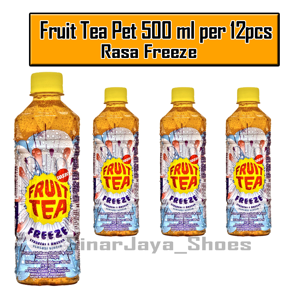 Jual Fruit Tea Sosro Freeze pet 500 ml isi 12 Pcs | Shopee Indonesia