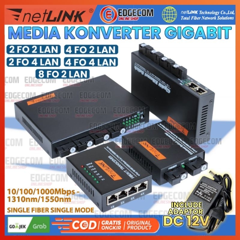 Jual Media Konverter 8 FO 2 LAN 10/100/1000 LAN RJ45 Gigabit Ethernet Fiber Optic Media ...