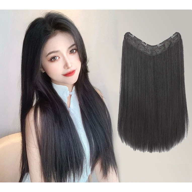 Jual Hairclip Lurus Natural Panjang 50CM U-Shape , Rambut Extension ...