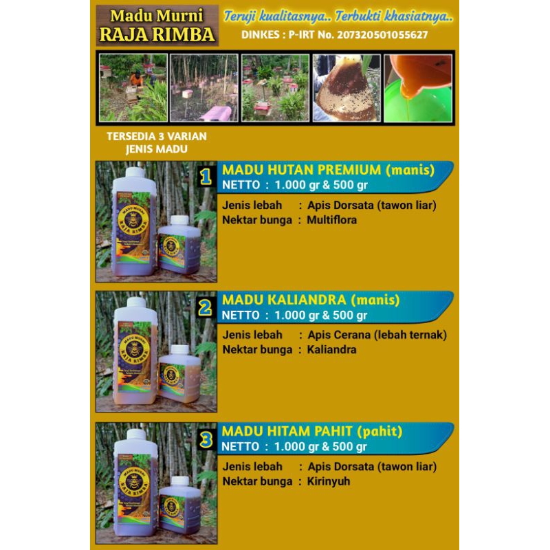 Jual Madu Raja Rimba Hutan Premium 500 gr | Shopee Indonesia