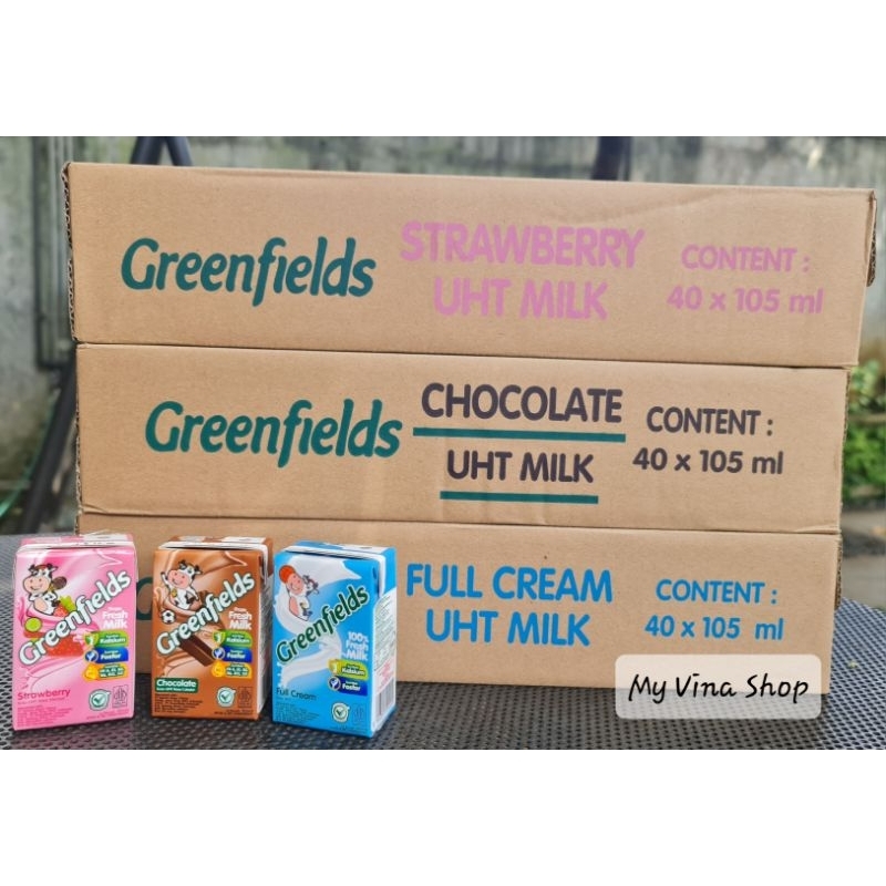 Jual GREENFIELDS 105 ml KARTONAN / Susu UHT Greenfields 105 ml isi 40 pcs | Shopee Indonesia