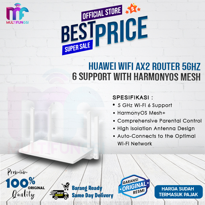 Jual Huawei Wifi AX2 Router 5Ghz 6 Support With HarmonyOS Mesh+ 1500 ...