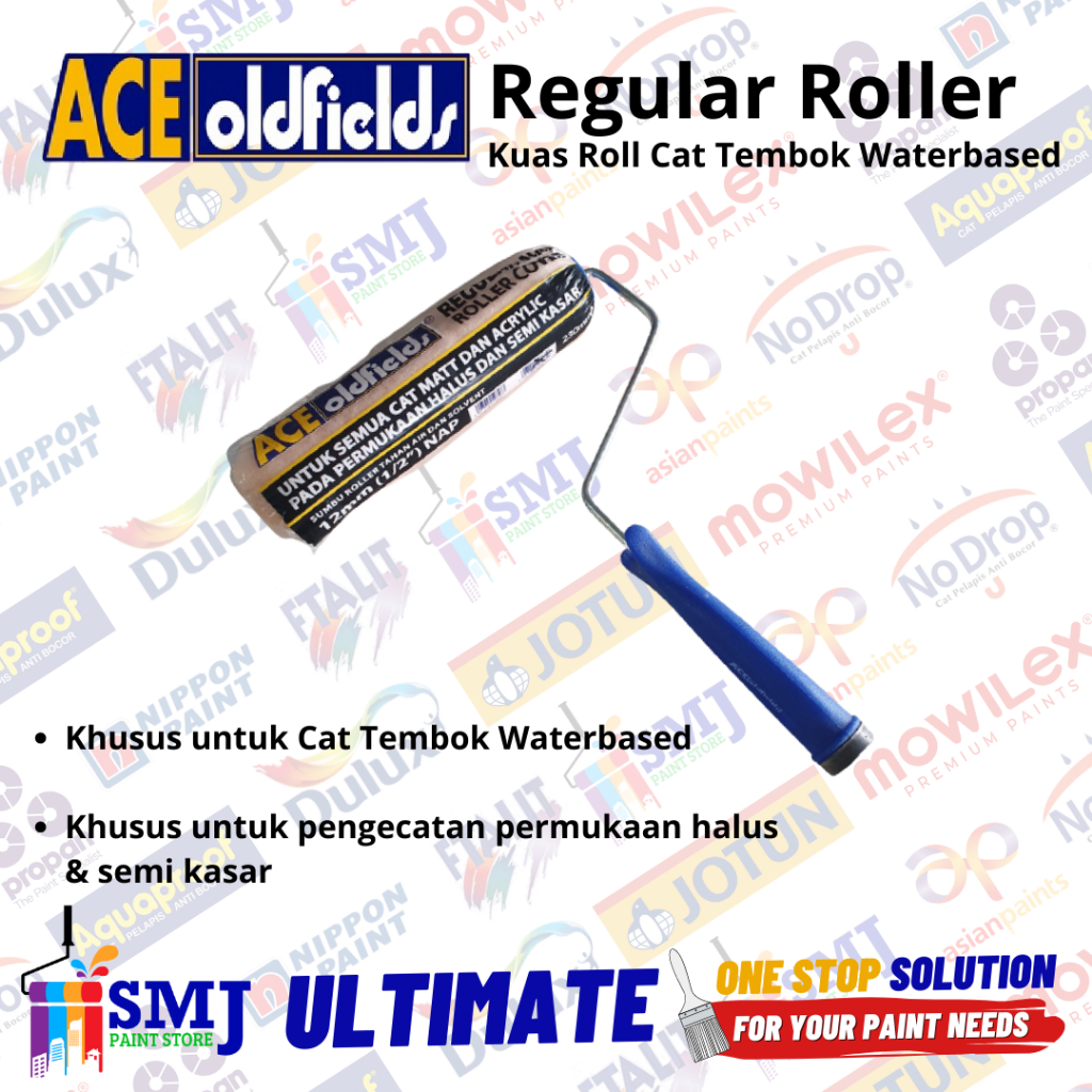 Jual Kuas Roll Tembok ACE Oldfields REGULAR 230mm 1 Set | Shopee Indonesia