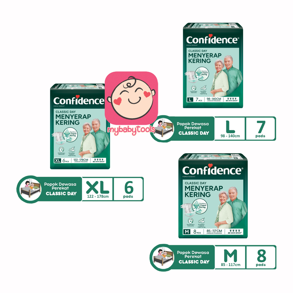 Jual CONFIDENCE ADULT DIAPERS CLASSIC DAY NIGHT M8 L7 XL6 POPOK DEWASA ...