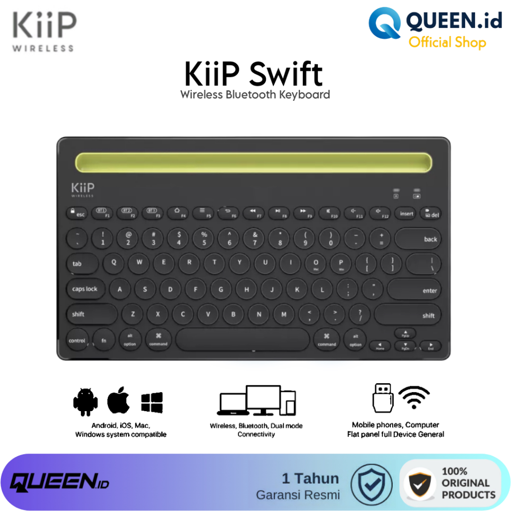Jual KiiP Swift Wireless Bluetooth Keyboard Dual Mode 2.4ghz Multi ...