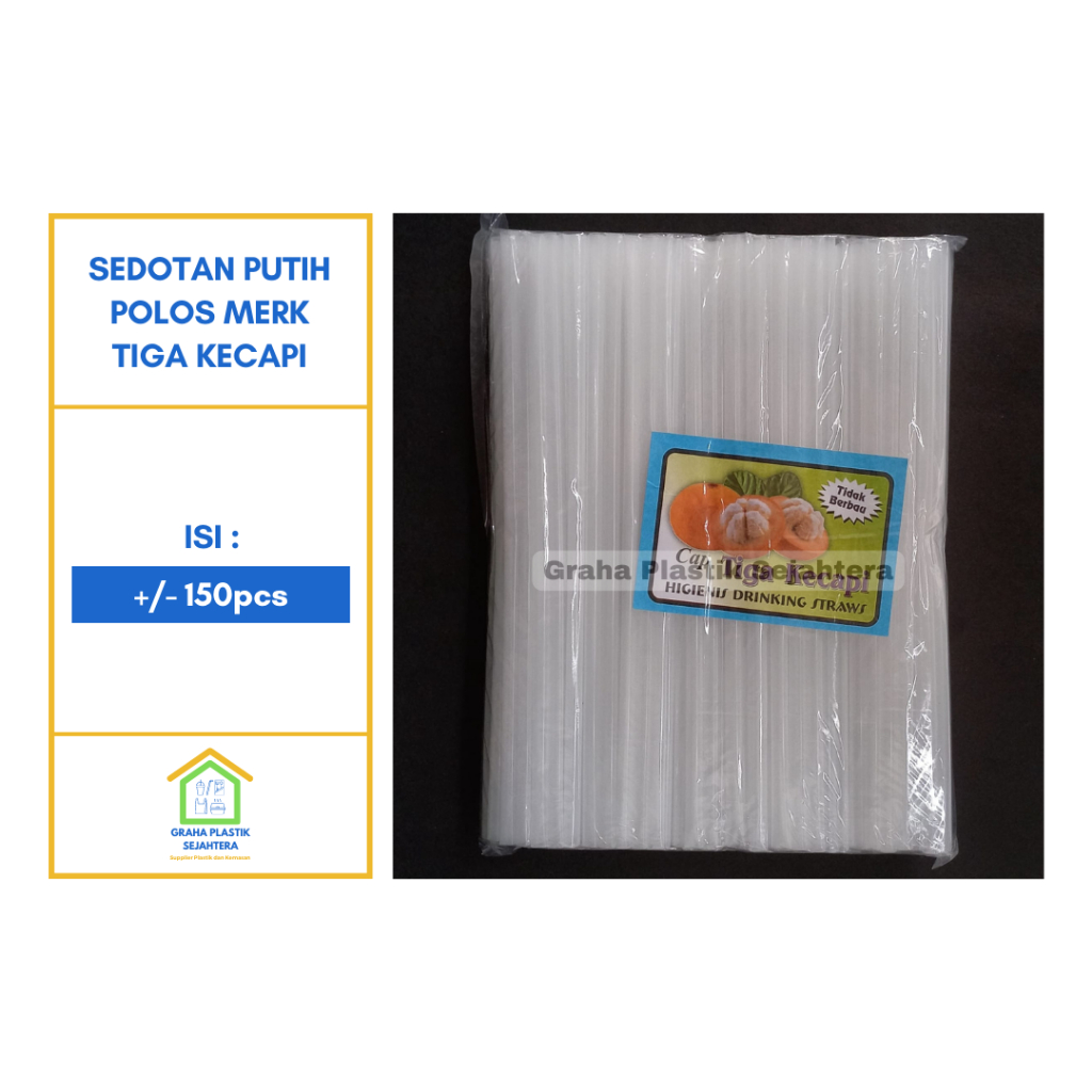 Jual Sedotan Putih Polos Minuman Es Teh / Jus Merk Tiga Kecapi | Shopee ...