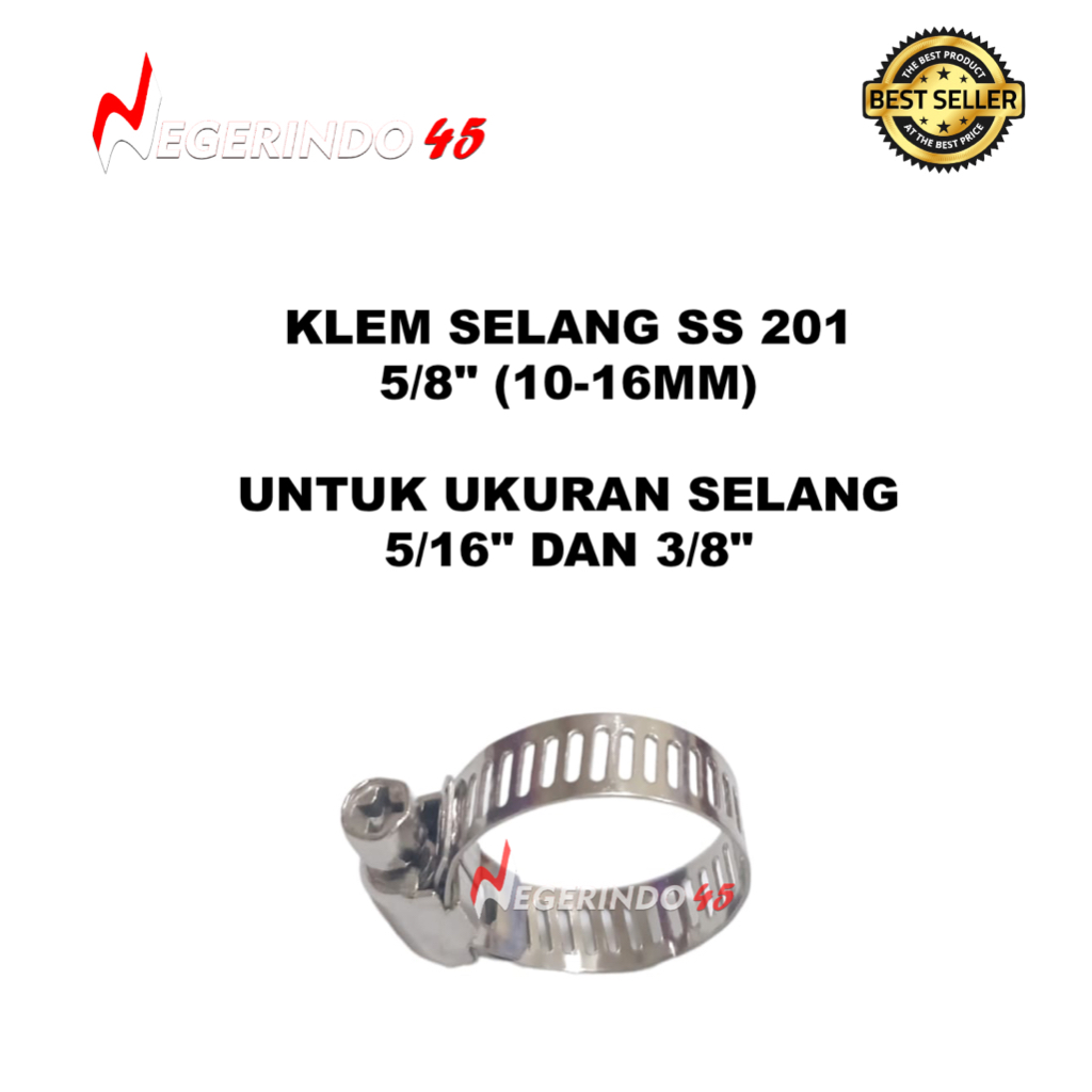 Jual KLEM SELANG STAINLESS 1/2 - 5/8 - 3/4 - 7/8 - 1" / KLEM SELANG GAS ...