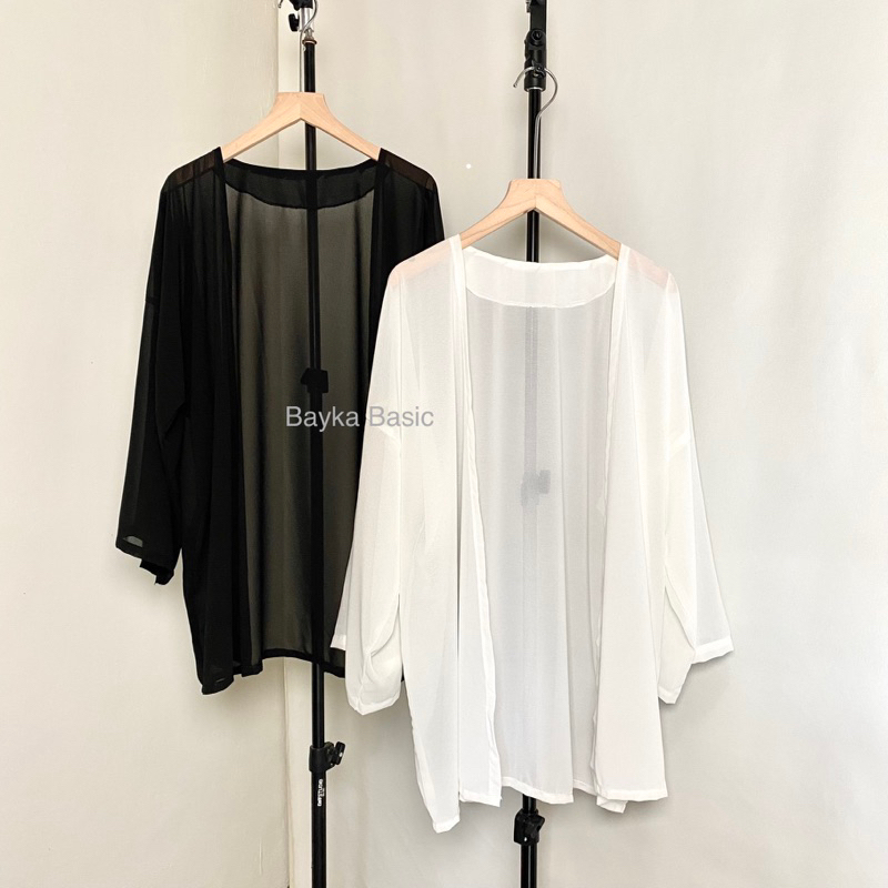 Jual Bayka - Outer Cardigan Transparant Ceruty LUNA Sheer Lengan ...