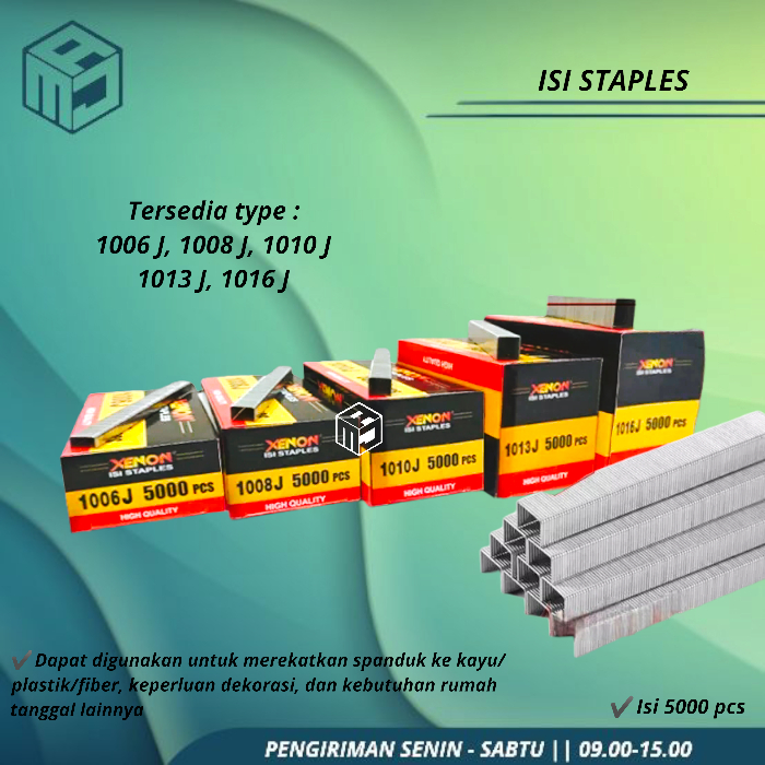 Jual Isi Staples Refil Stapler Paku tembak Air Nailer Stapler Gun 1006J ...