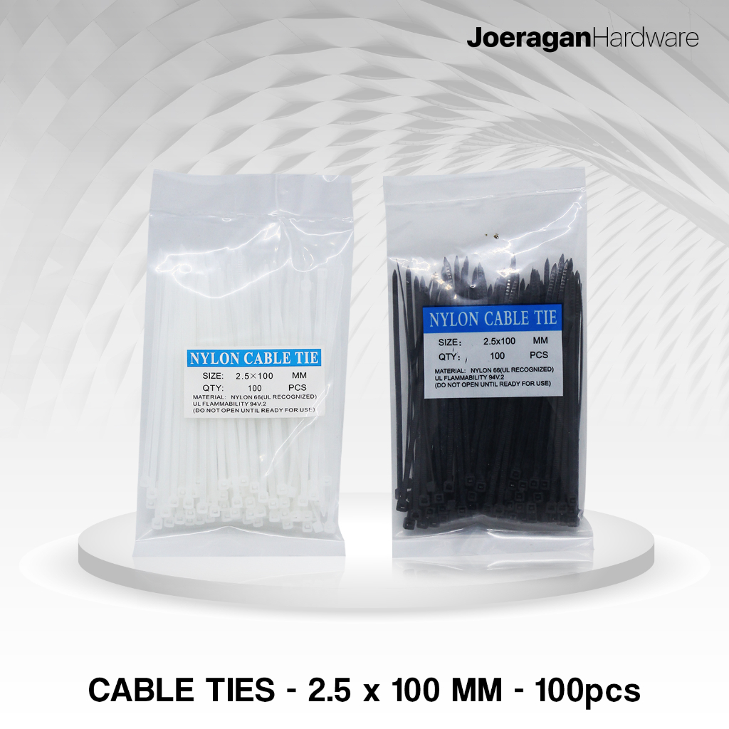 Jual Kabel Ties 2.5x100mm isi 100pcs Nylon Cable Tie 10cm Insulock Tis 10 cm 2.5 x 100 mm ...