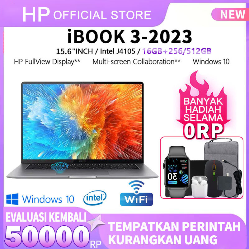 Jual Laptop HP IBOOK3 Intel 15.6'' Chromebook HD Screen Windows 10 RAM 16GB + 256/512GB DDR4 SSD ...