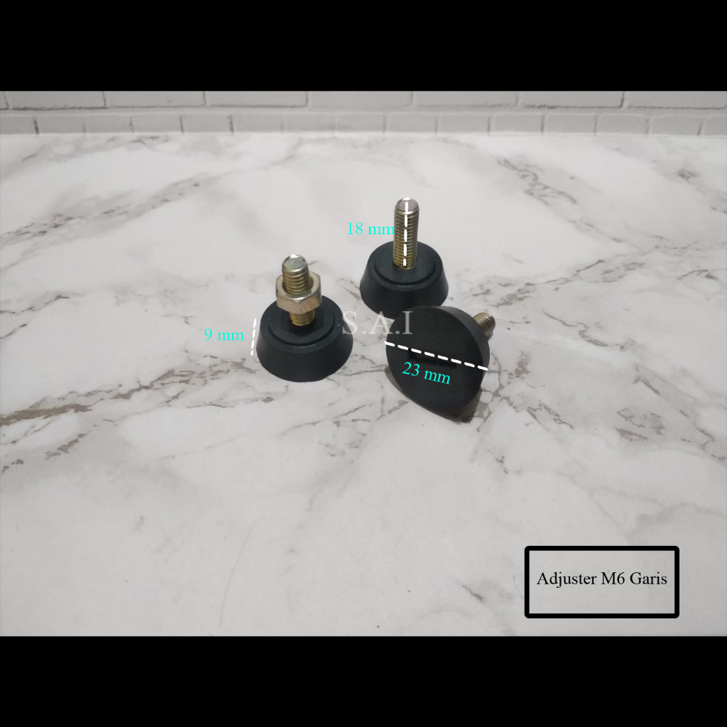 Jual Adjuster M6 Baut 6 (Kunci 10) Garis / Karet Penstabil Kaki Meja ...