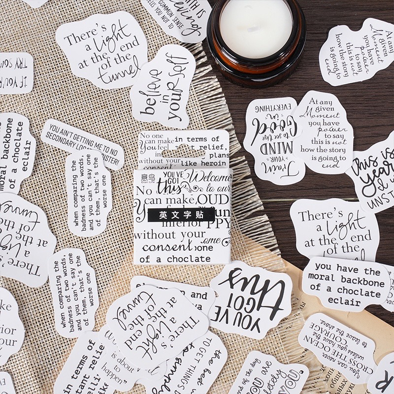 Jual Bullet Journal Kit | (10 pcs) English Sticker ~ Words Series ...