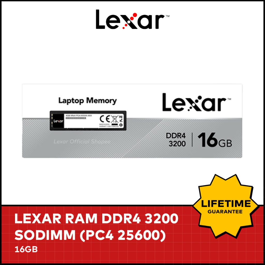 Jual Lexar RAM Laptop SODIMM DDR4 3200 (PC4 25600) - 16GB | Shopee ...